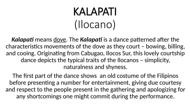 KALAPATI folkdance from Ilocano tradition | PPTX