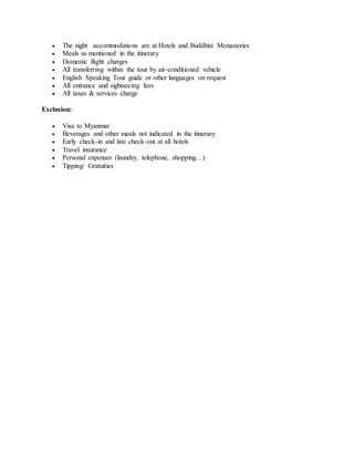 Kalaw to inlay trekking trip (myanmar) | PDF