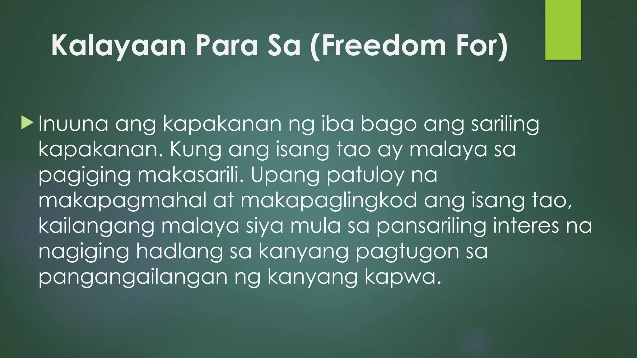ESP 10 TUNAY NA KAHULUGAN NG kalayaan AT MGA URI NITO | PPTX