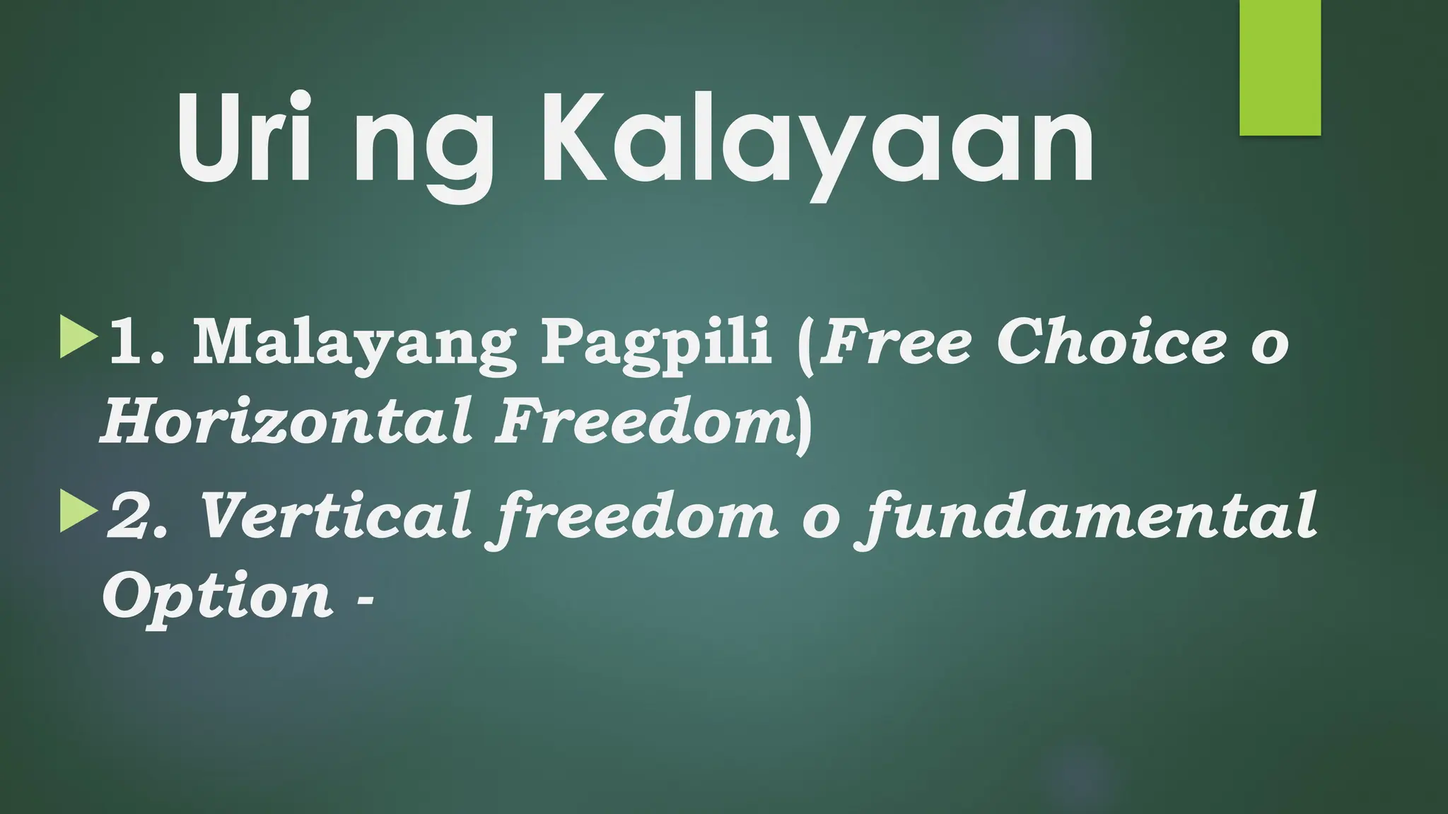 ESP 10 TUNAY NA KAHULUGAN NG kalayaan AT MGA URI NITO | PPTX