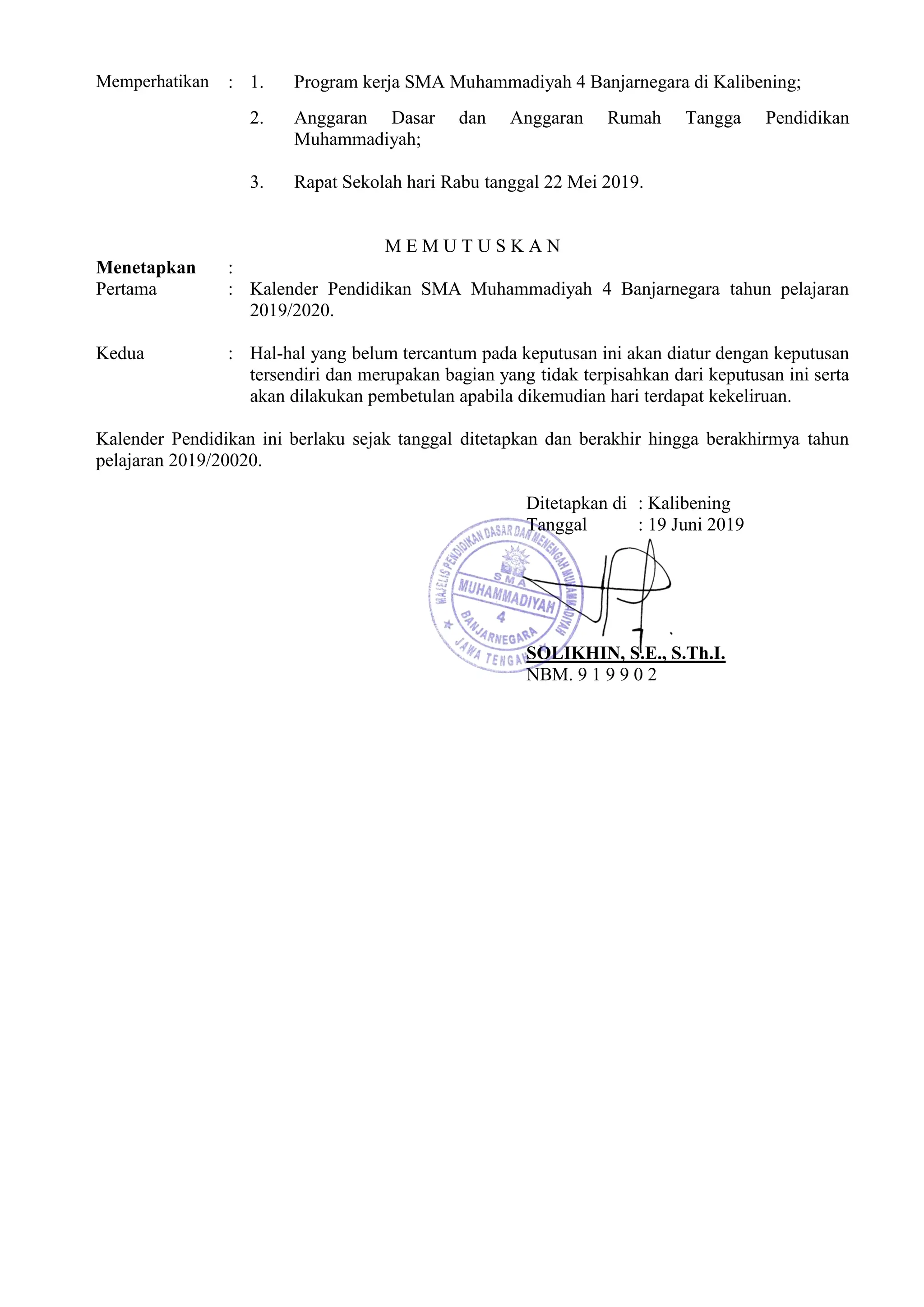 Kaldik-Muhamka tahun pelajaran 2024 2025 | PDF