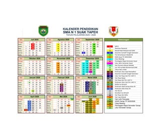 KALender pendidikan proses pembellajaran | PDF