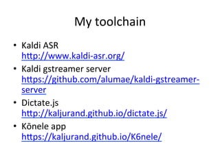 Kaldi-voice: Your personal speech recognition server using open source code | PPT