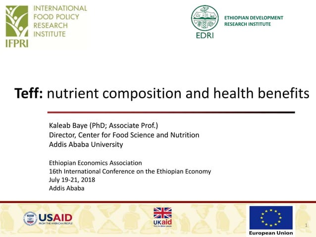Teff: nutrient composition and health benefits | PPT