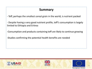 Teff: nutrient composition and health benefits | PPT