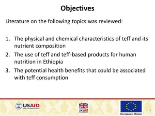 Teff: nutrient composition and health benefits | PPT
