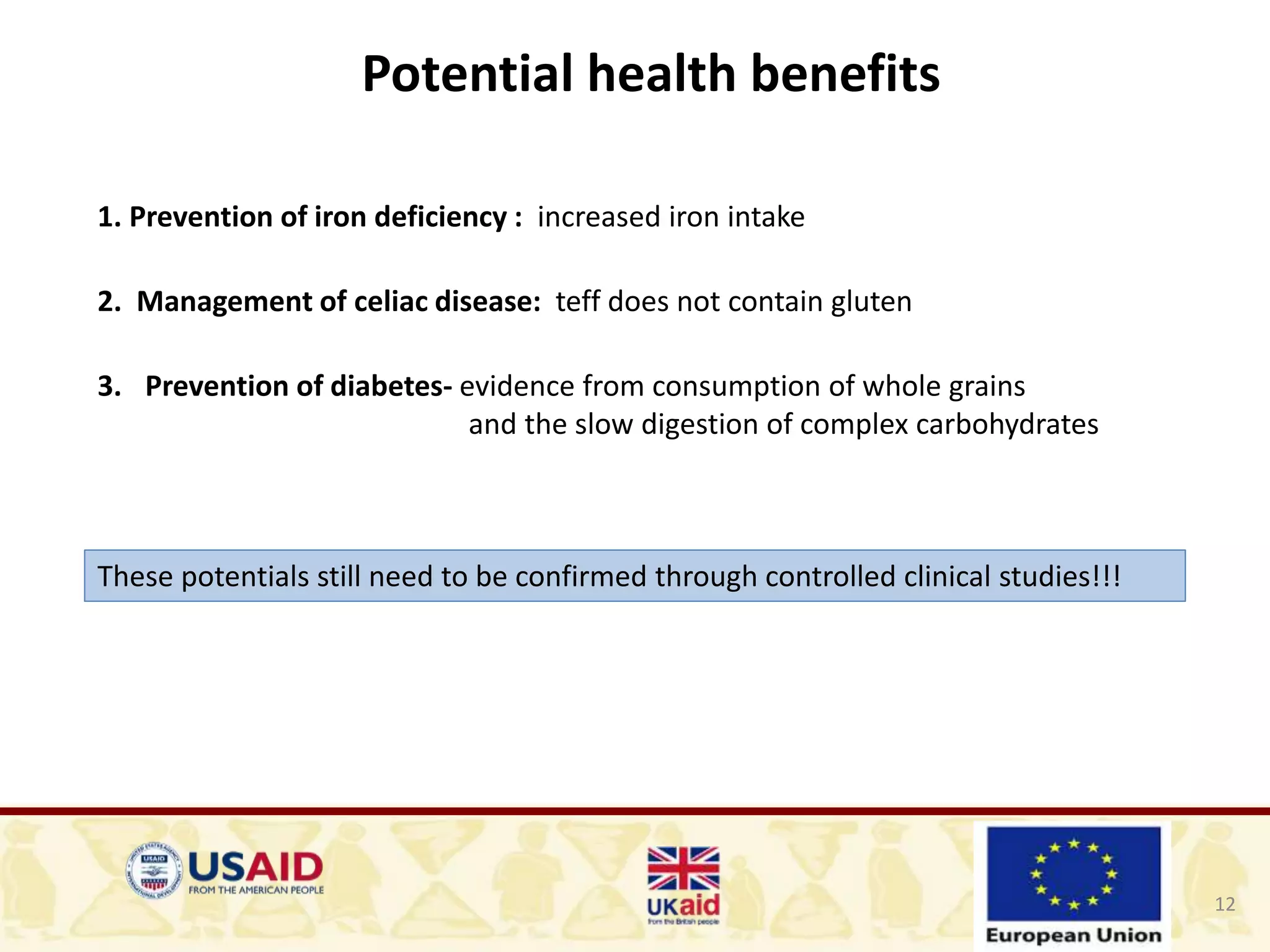 Teff: nutrient composition and health benefits | PPTX