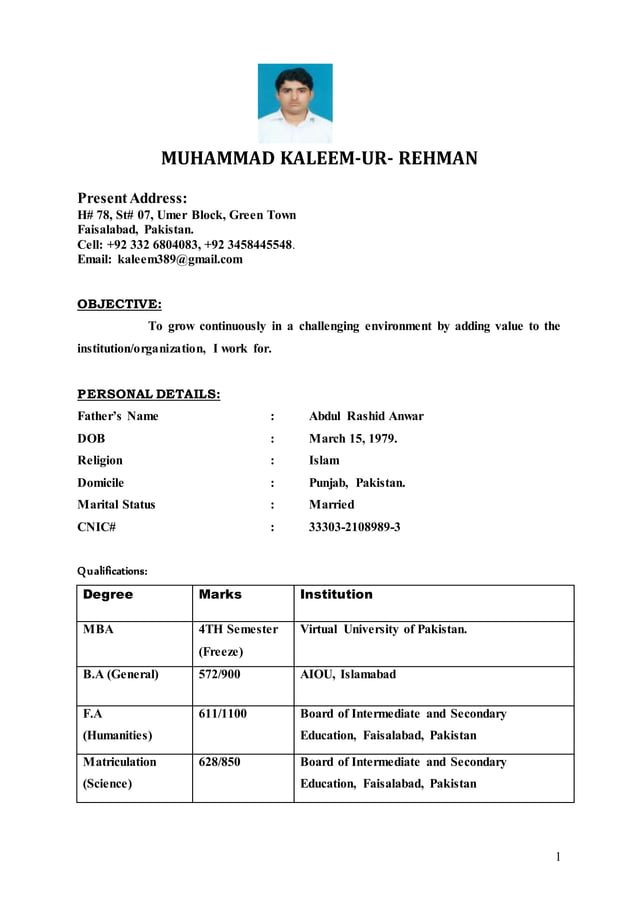 Kaleem cv | DOCX