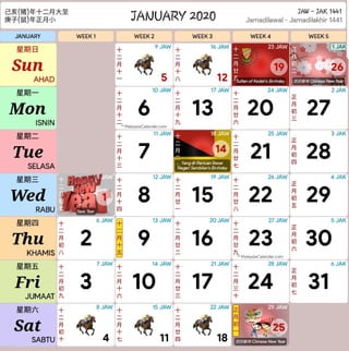 Kalendar tahun-2020 | PDF