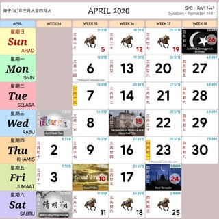 Kalendar Tahun 2020 Pdf