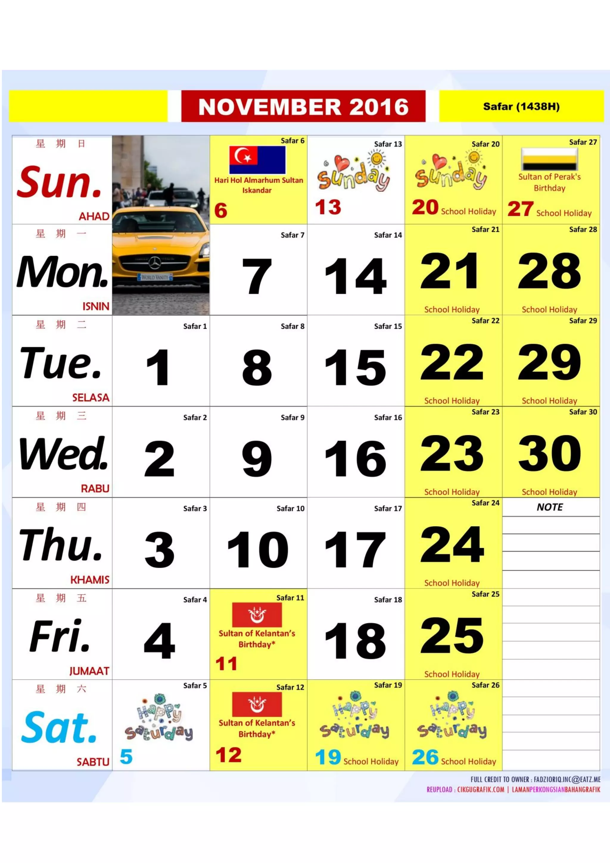 Kalendar kuda 2016 [cikgugrafik] | PDF