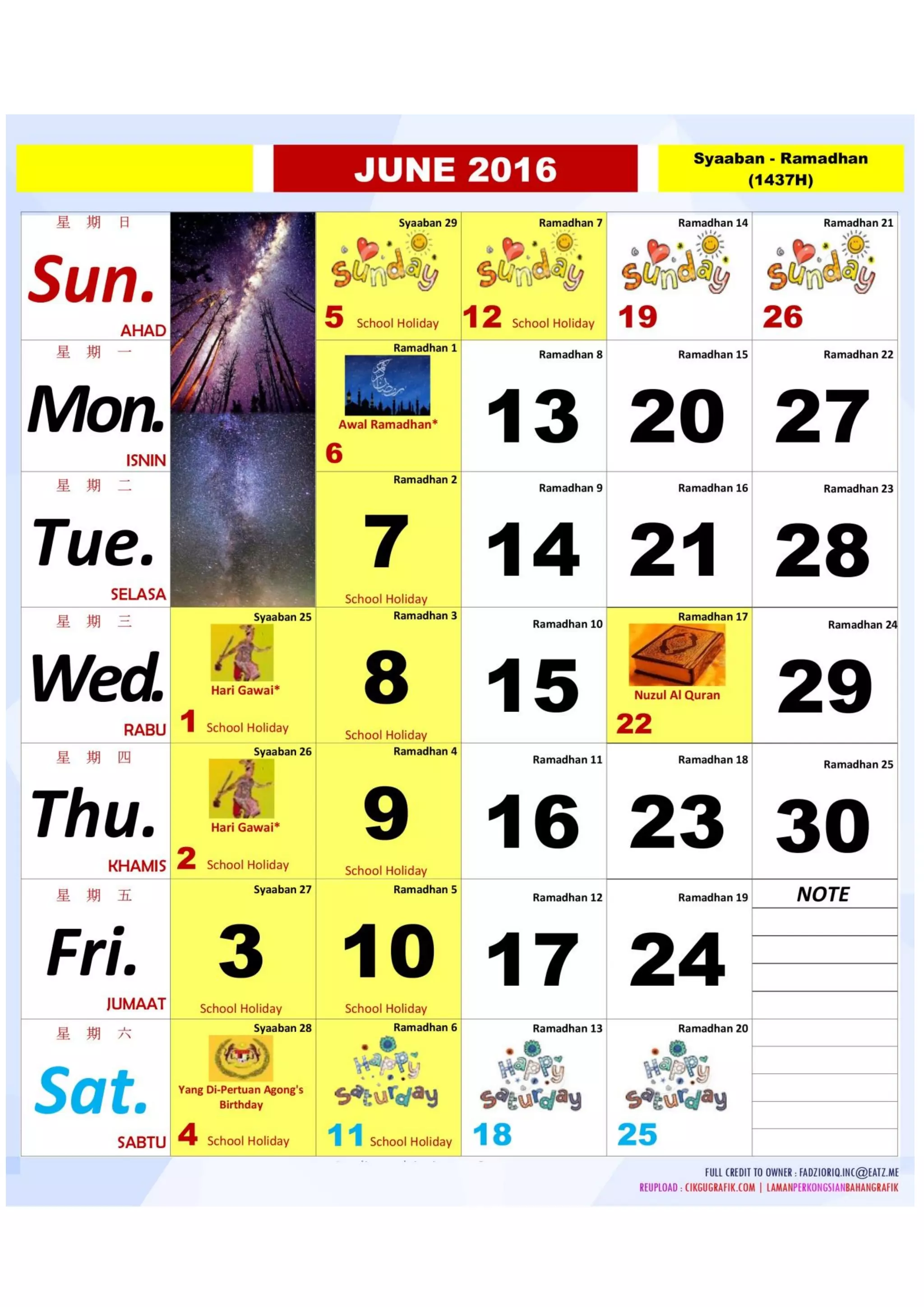 Kalendar kuda 2016 [cikgugrafik] | PDF