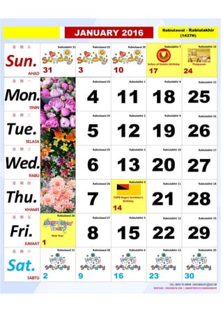 Kalendar kuda 2016 [cikgugrafik] | PDF