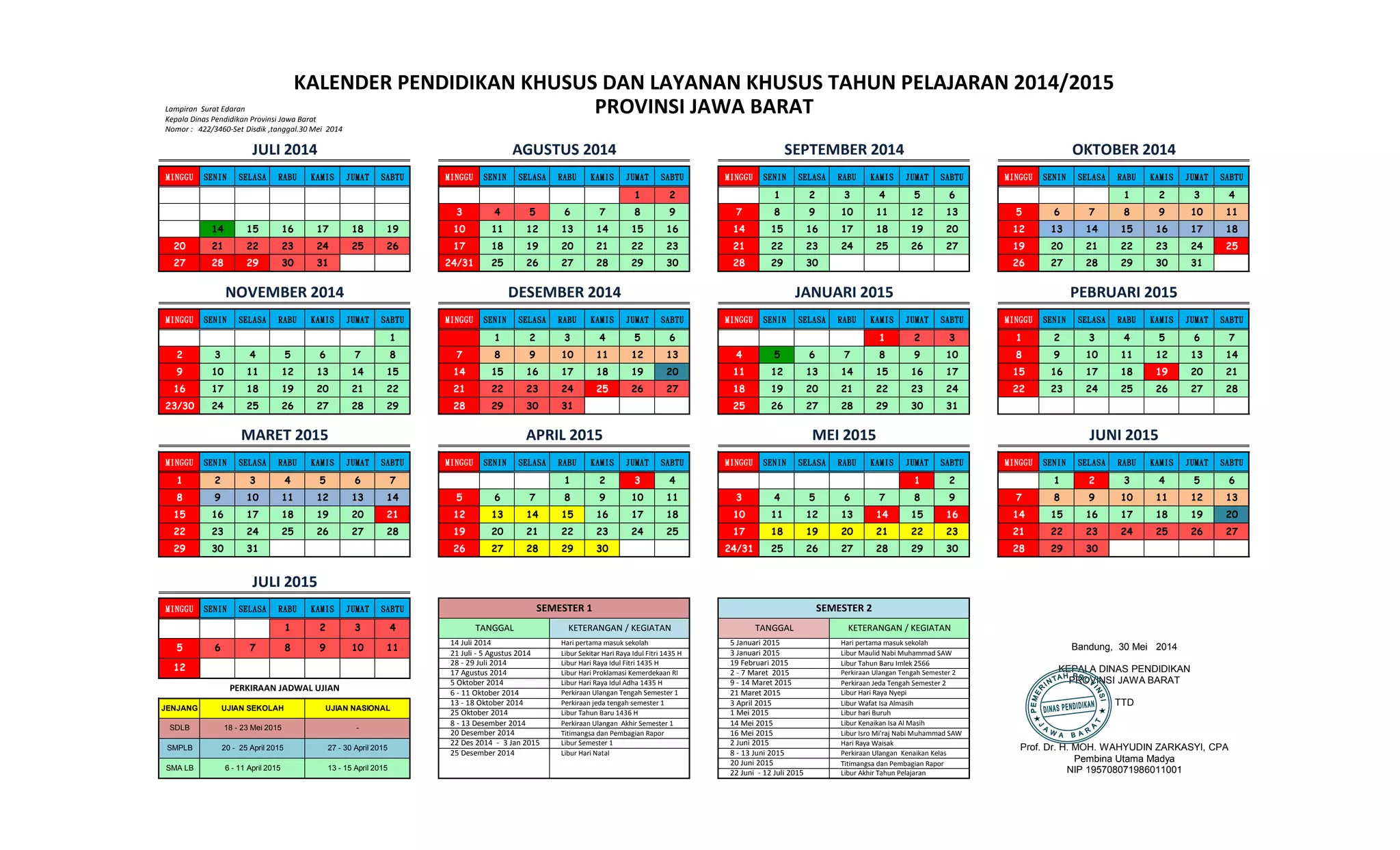 Kalender pendidikan-2014-2015 provinsi jawa barat | PDF