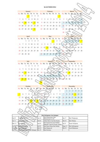 Kalender 2014 | PDF