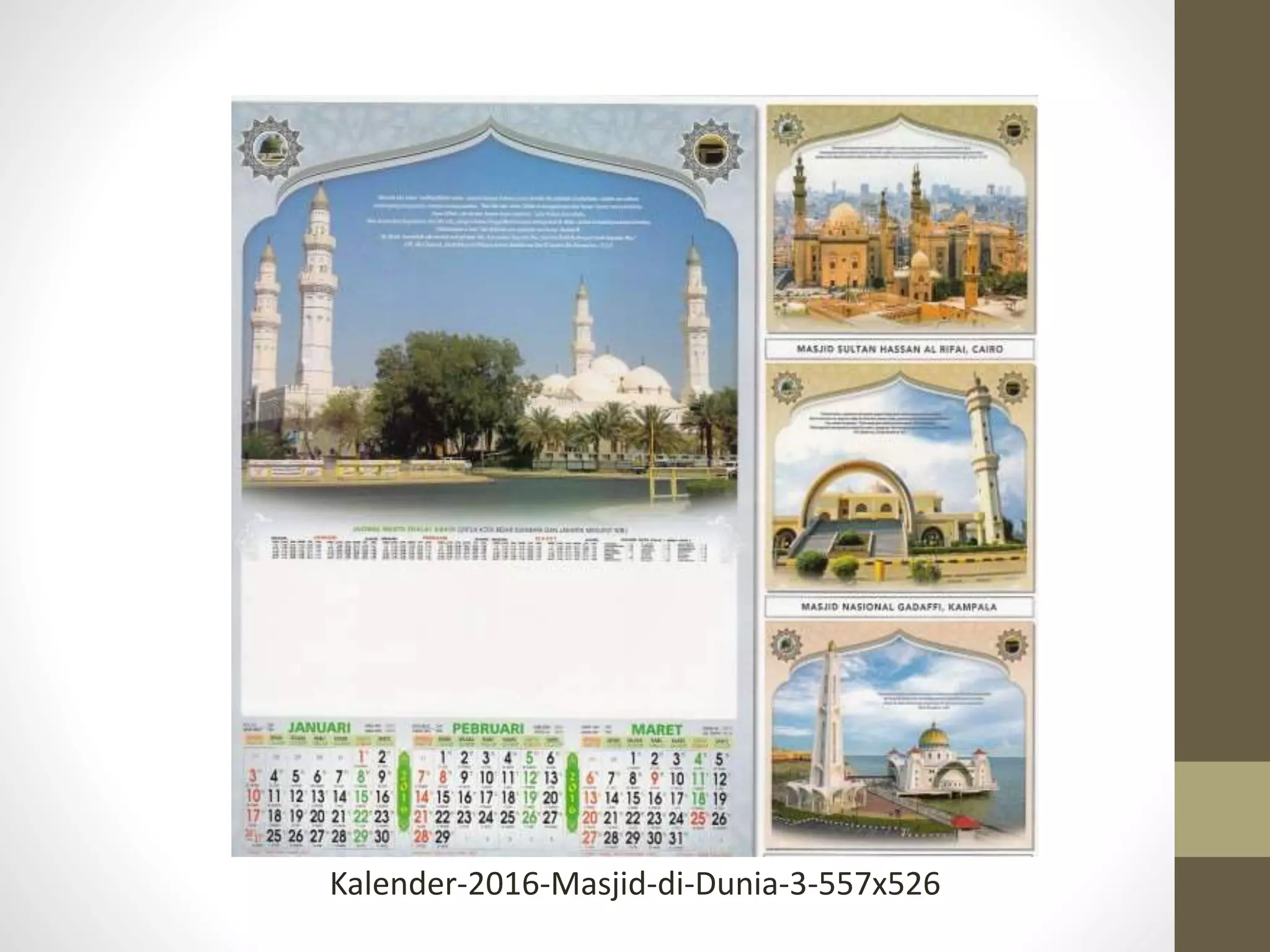 Kalender 3 atau 4 bulanan ao beautiful 2016