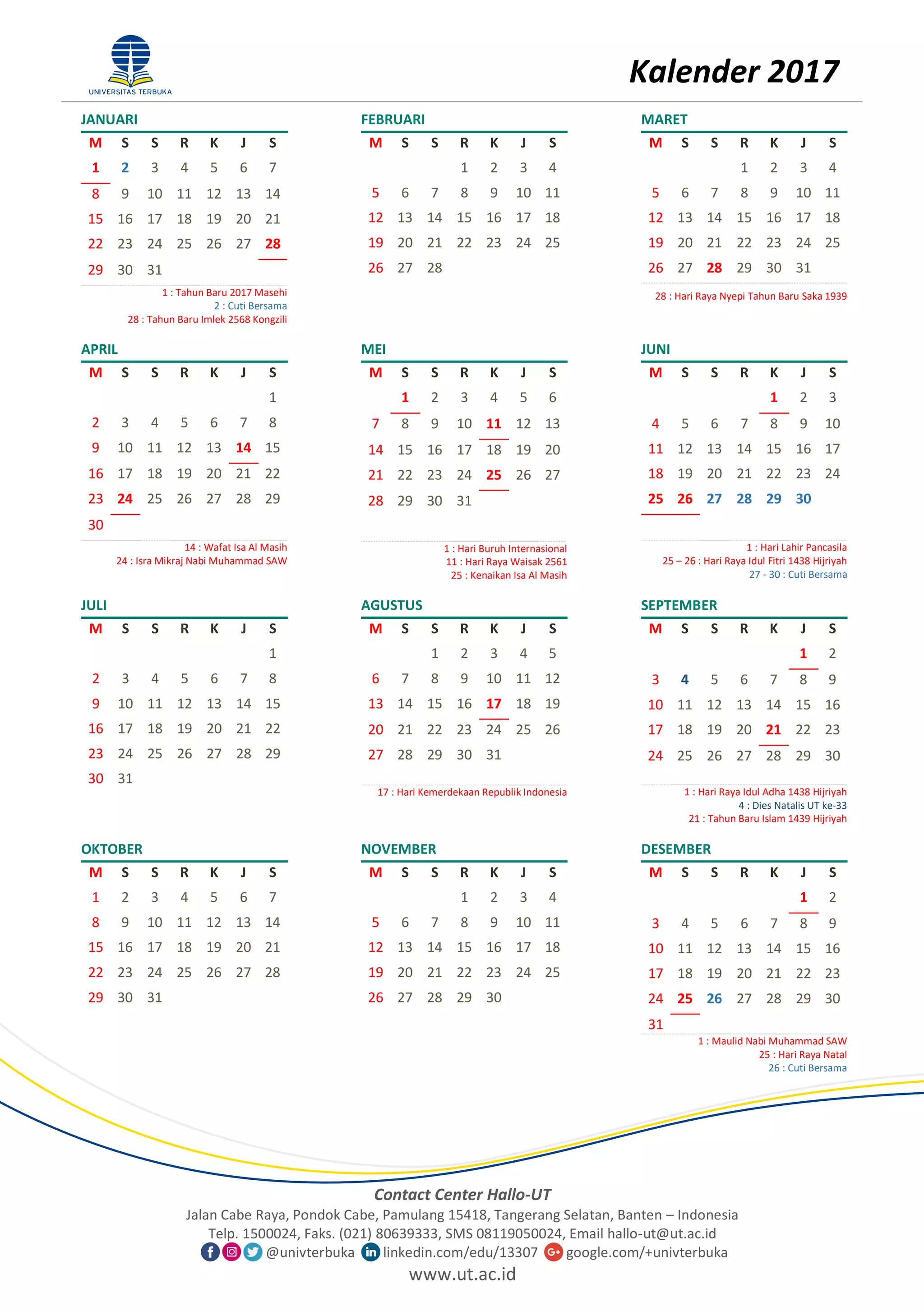 Kalender akademik ut | PDF