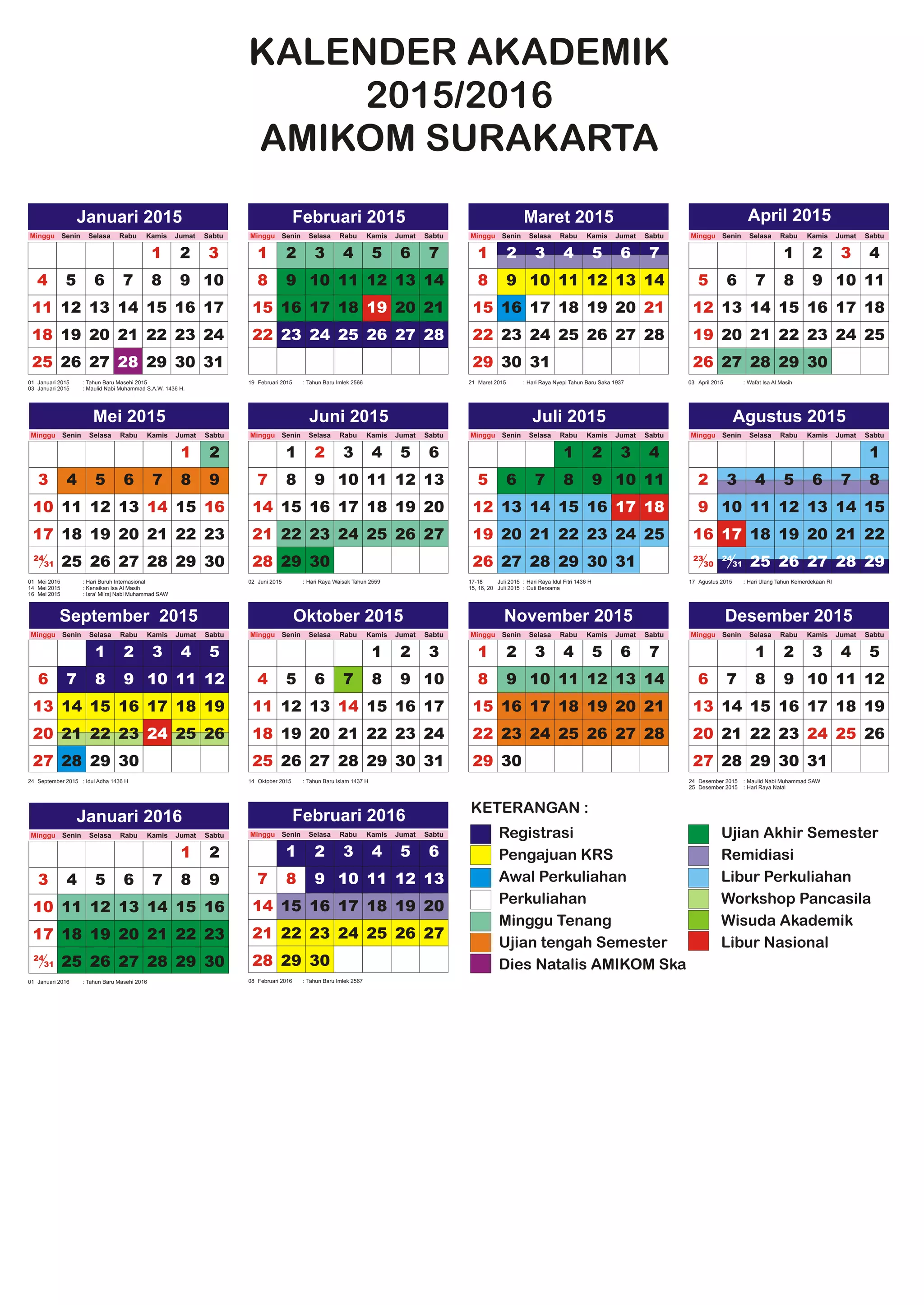 Kalender akademik 2015 web | PDF