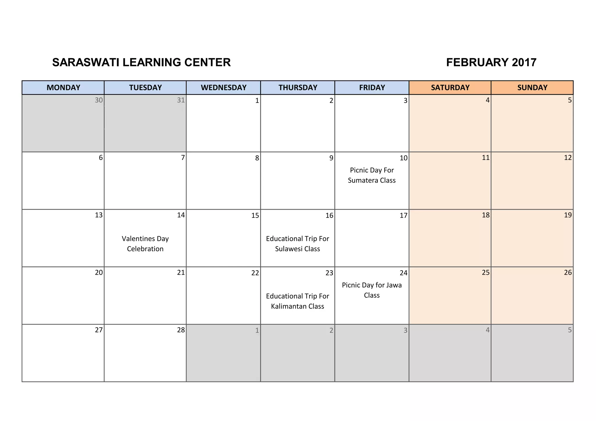 Kalender Akademik SLC Jan 17 - Jul 17 | PPT