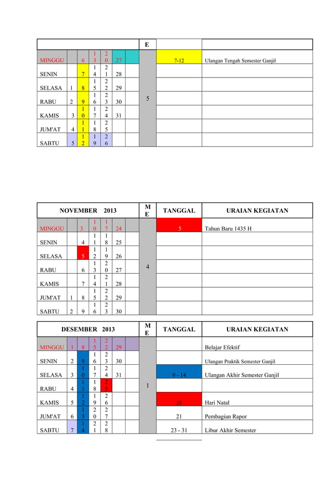 Kalender akademik smpn4 padalarang 2013 | DOC
