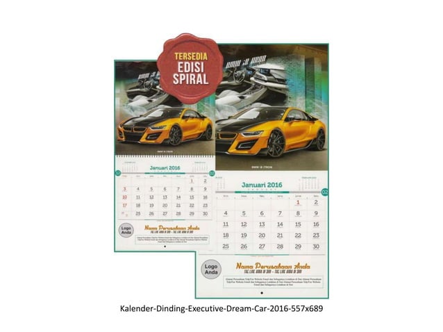 Kalender dinding executive dream car | PPTX