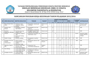 Kalender Kerja Program Kesiswaan SMK S3 Idhata Curup 2015-2016 | PPT