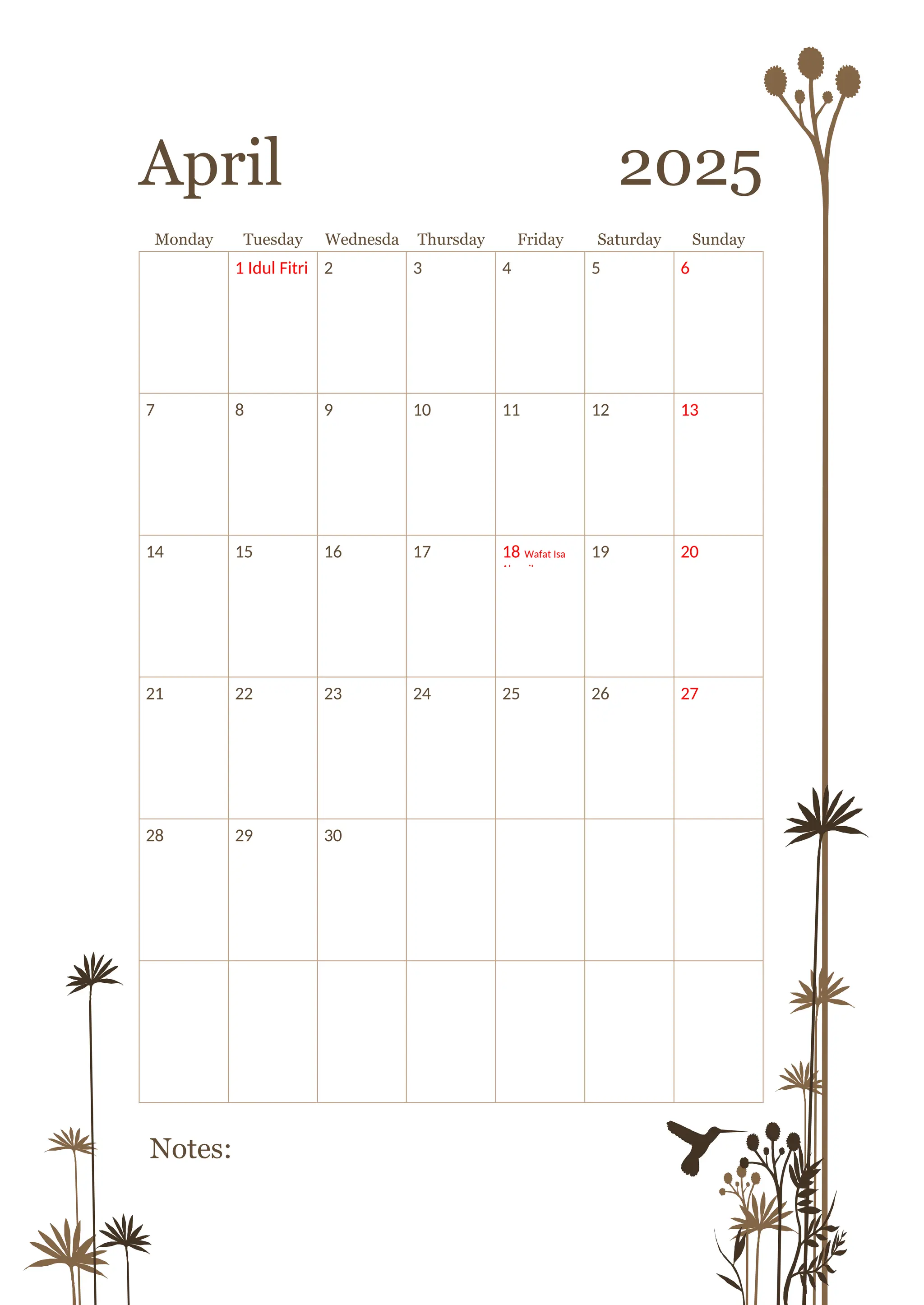 kalender ku 2025 note harian agenda harian.docx