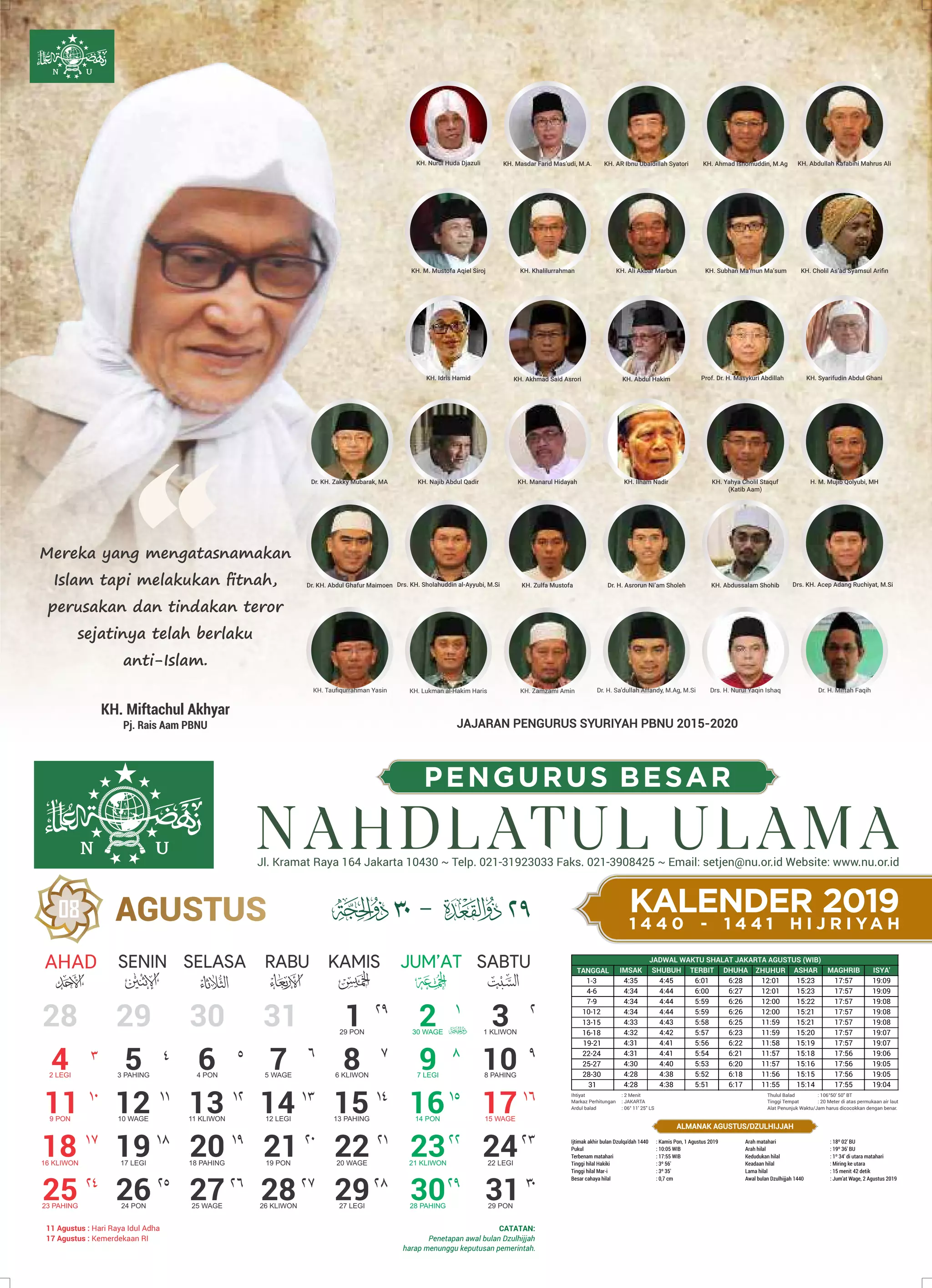 Kalender pbnu 2019 | PDF