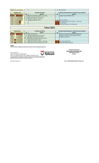 Kalender pendidikan universitas telkom 2013 2014(1) | PDF