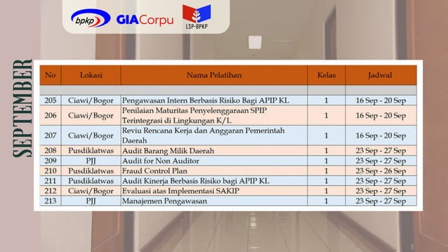 Kalender diklat PNBP APIP BPKP 2024 untuk Auditor | PPT
