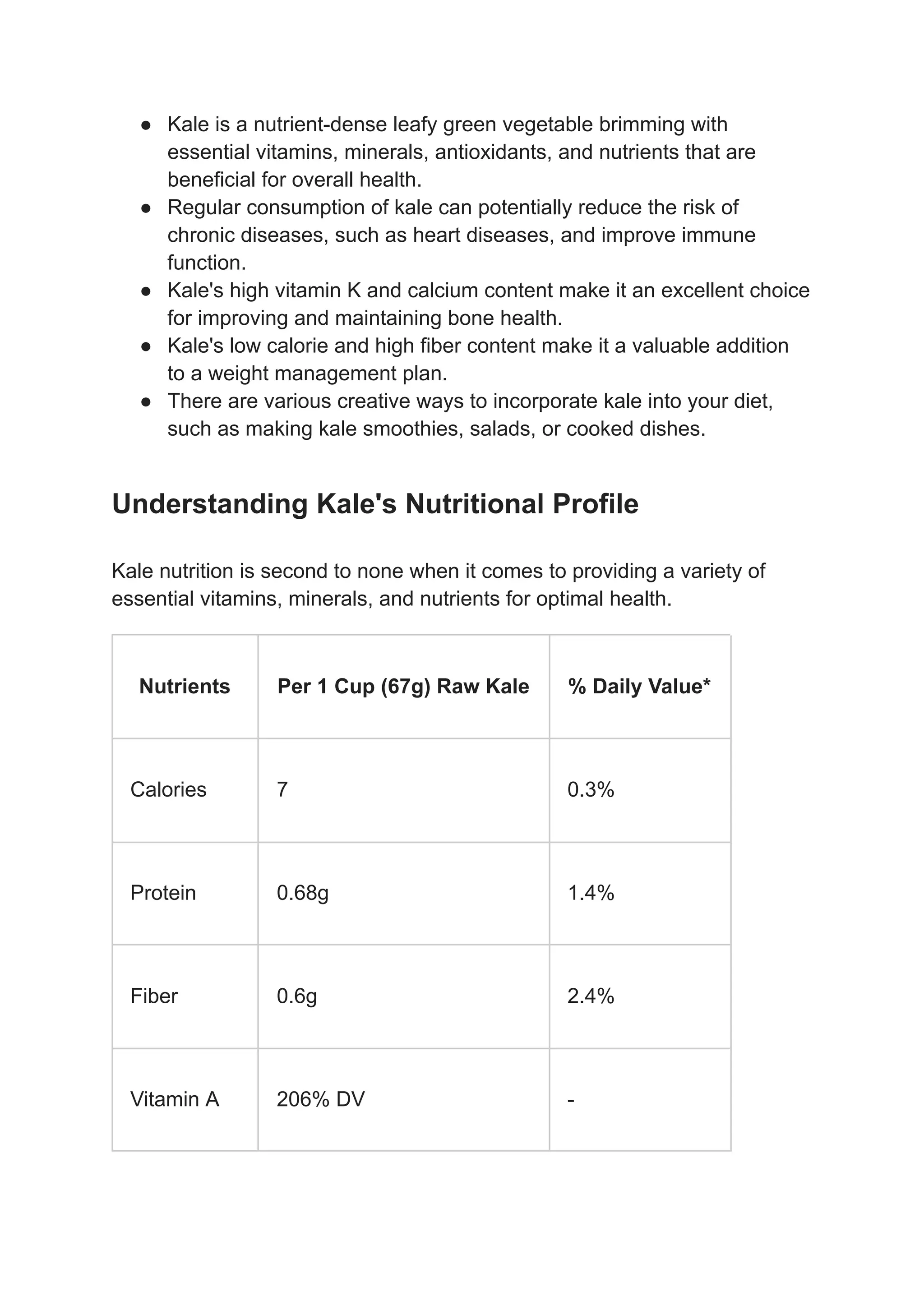 Kale Nutrition Facts - Benefits for Your Health.pdf