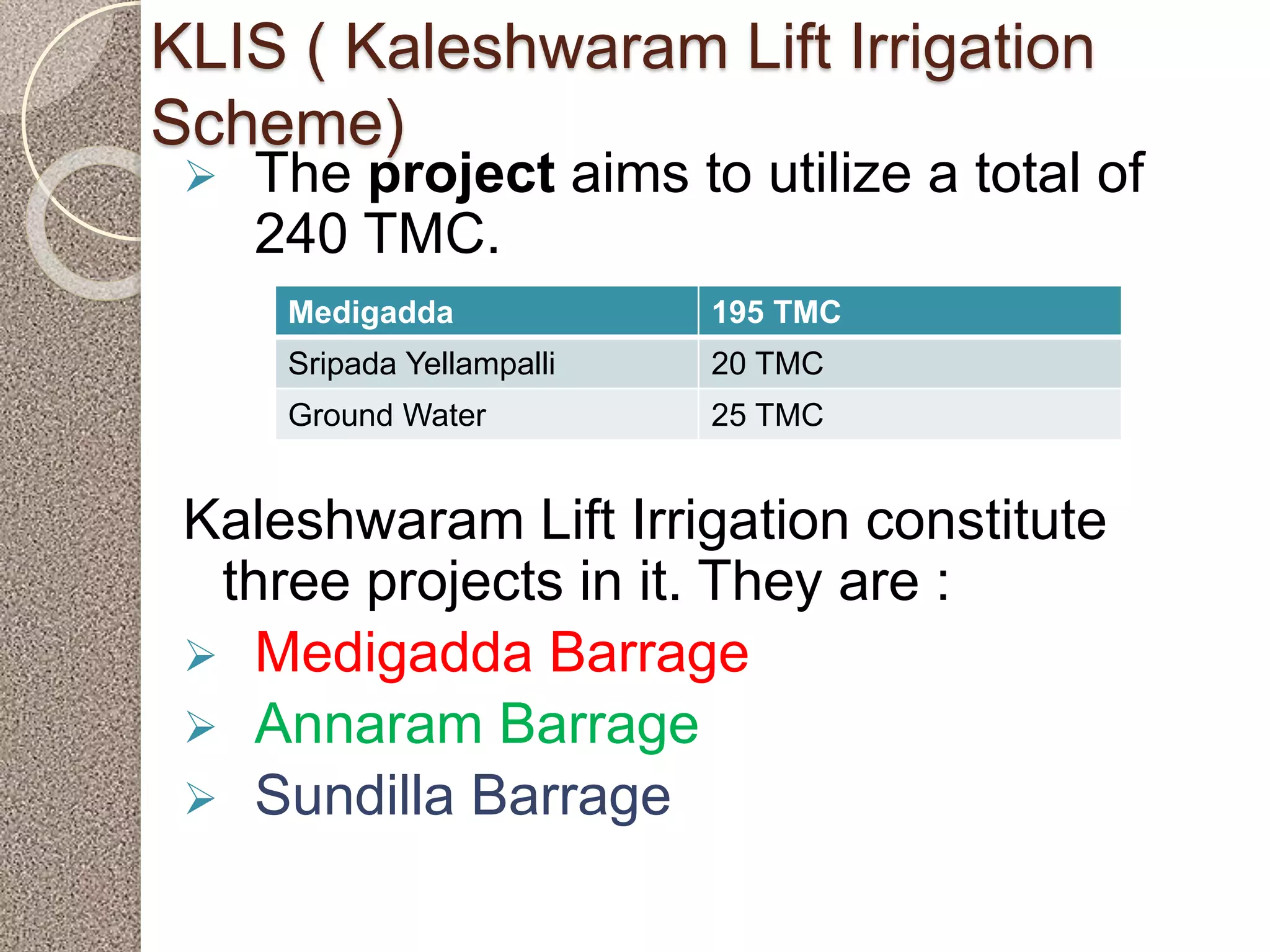 Kaleshwaram project (klis)pp open | PPTX
