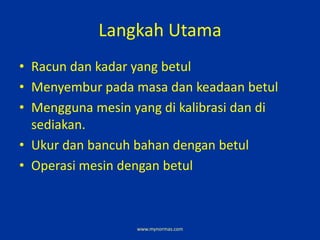 Kalibrasi dan persediaan mesin racun | PPTX