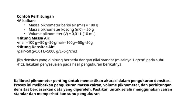 Kalibrasi Piknometer untuk mata kuliah kalibrasi | PPTX