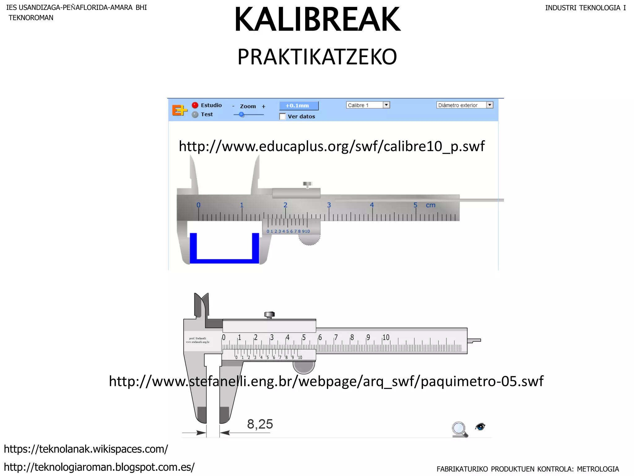 Kalibrea eta mikrometroa | PDF