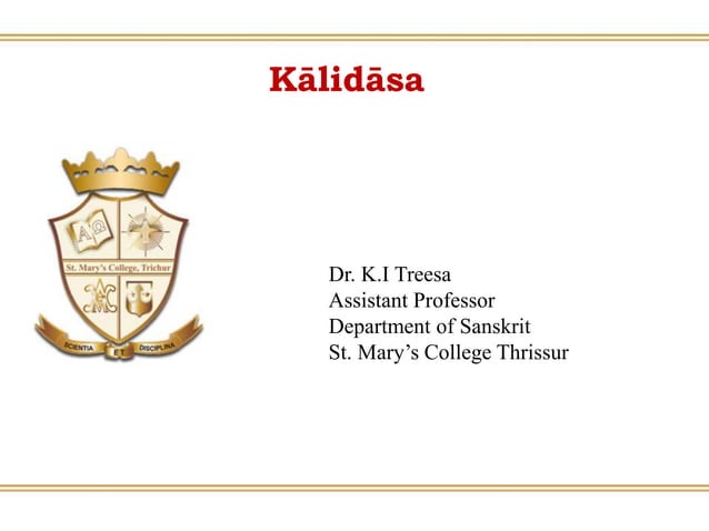 Sanskrit:Kālidāsa | PPTX