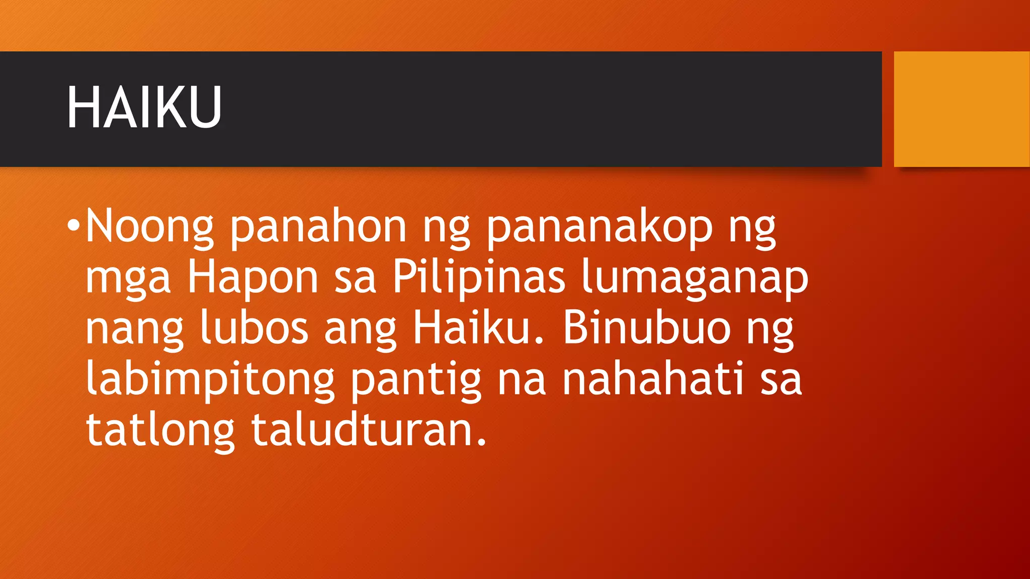 Kaligirang pangkasaysayan ng tanka at haiku | PPTX