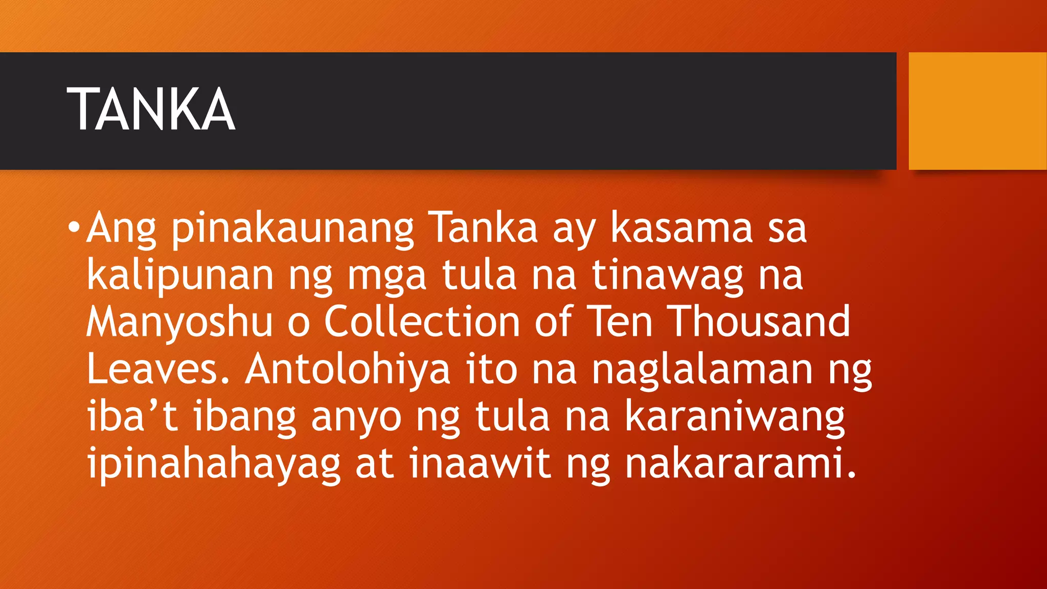 Kaligirang pangkasaysayan ng tanka at haiku | PPTX