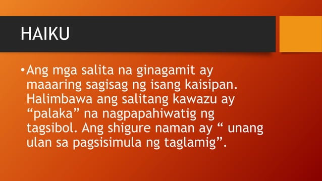 Kaligirang pangkasaysayan ng tanka at haiku | PPTX