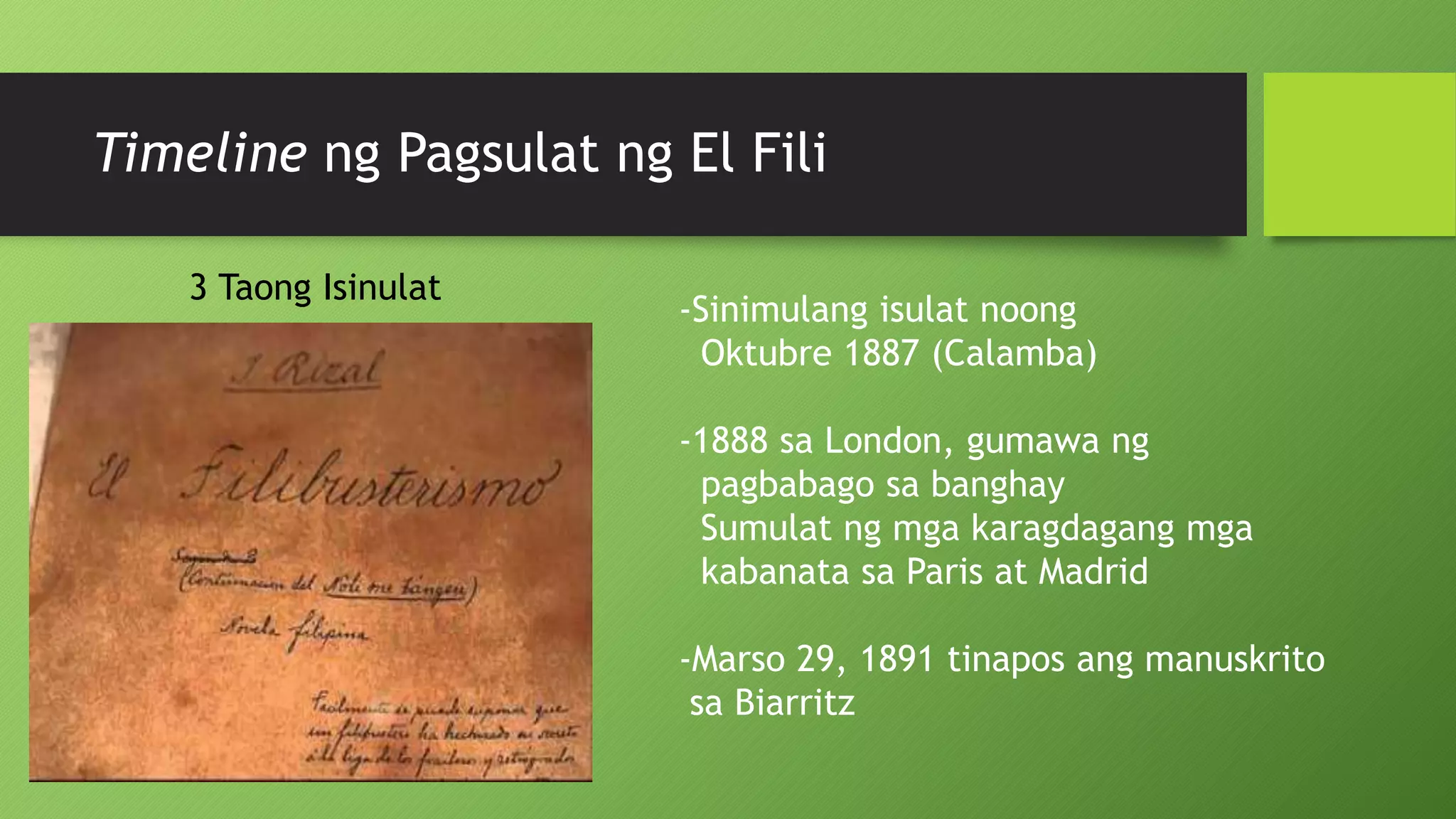 Kaligirang kasaysayan ng El Filibusterismo | PPTX