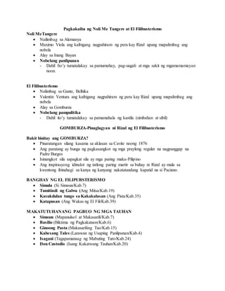 Kaligirang pangkasaysayan ng el filibusterismo | DOCX