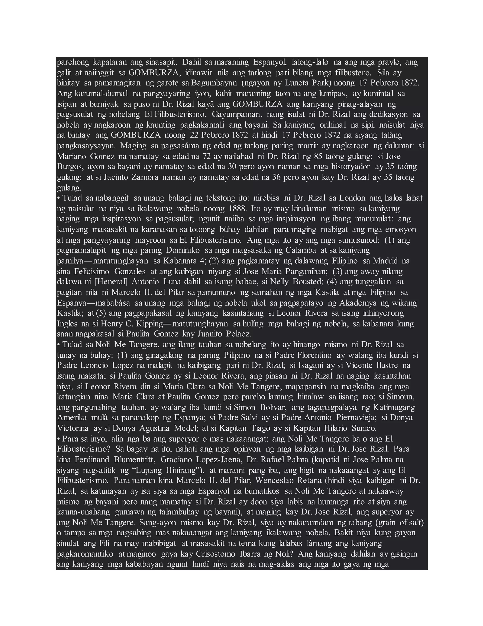 Kaligirang pangkasaysayan ng el filibusterismo | DOCX