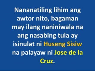 Kaligirang Pangkasaysayan ng Ibong Adarna | PPTX