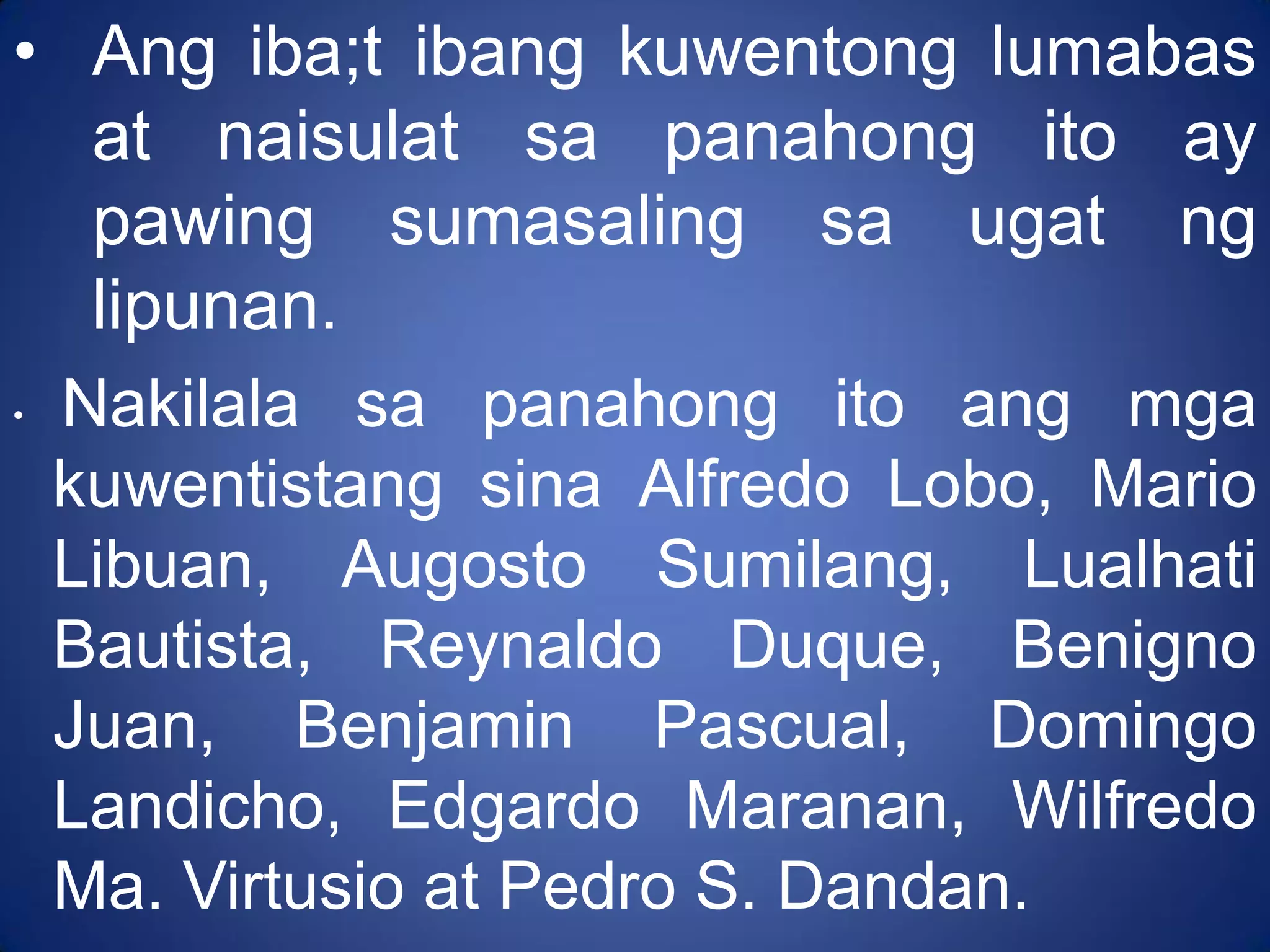 Kaligirang pangkasaysayan ng maikling kwento | PDF