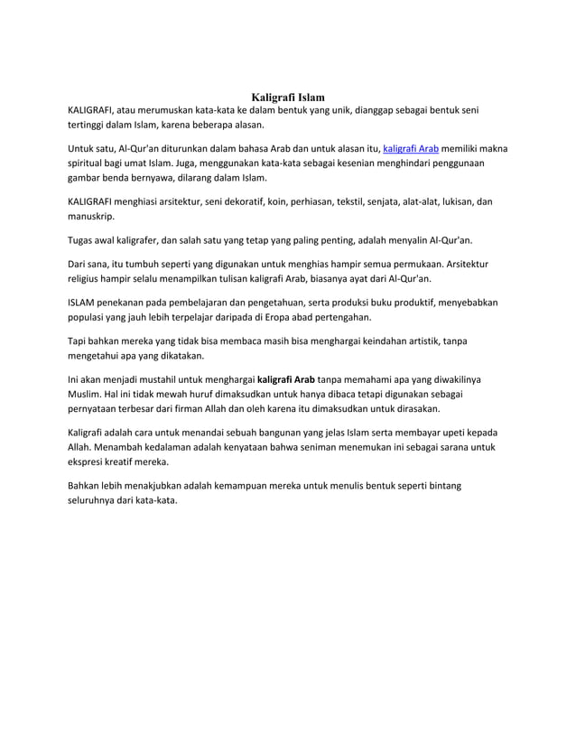 Kaligrafi islam | PDF