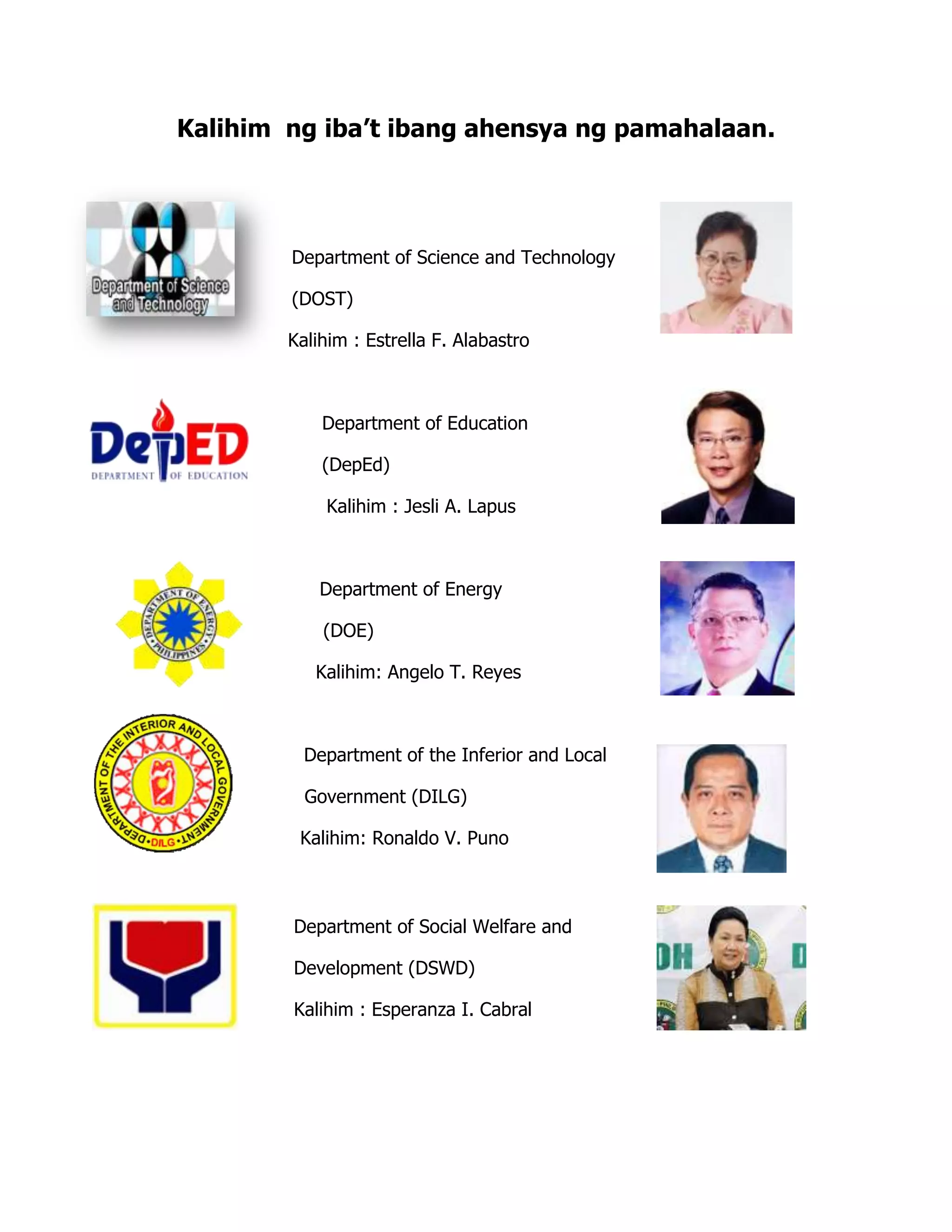 kalihim ng mga ahensya | DOCX