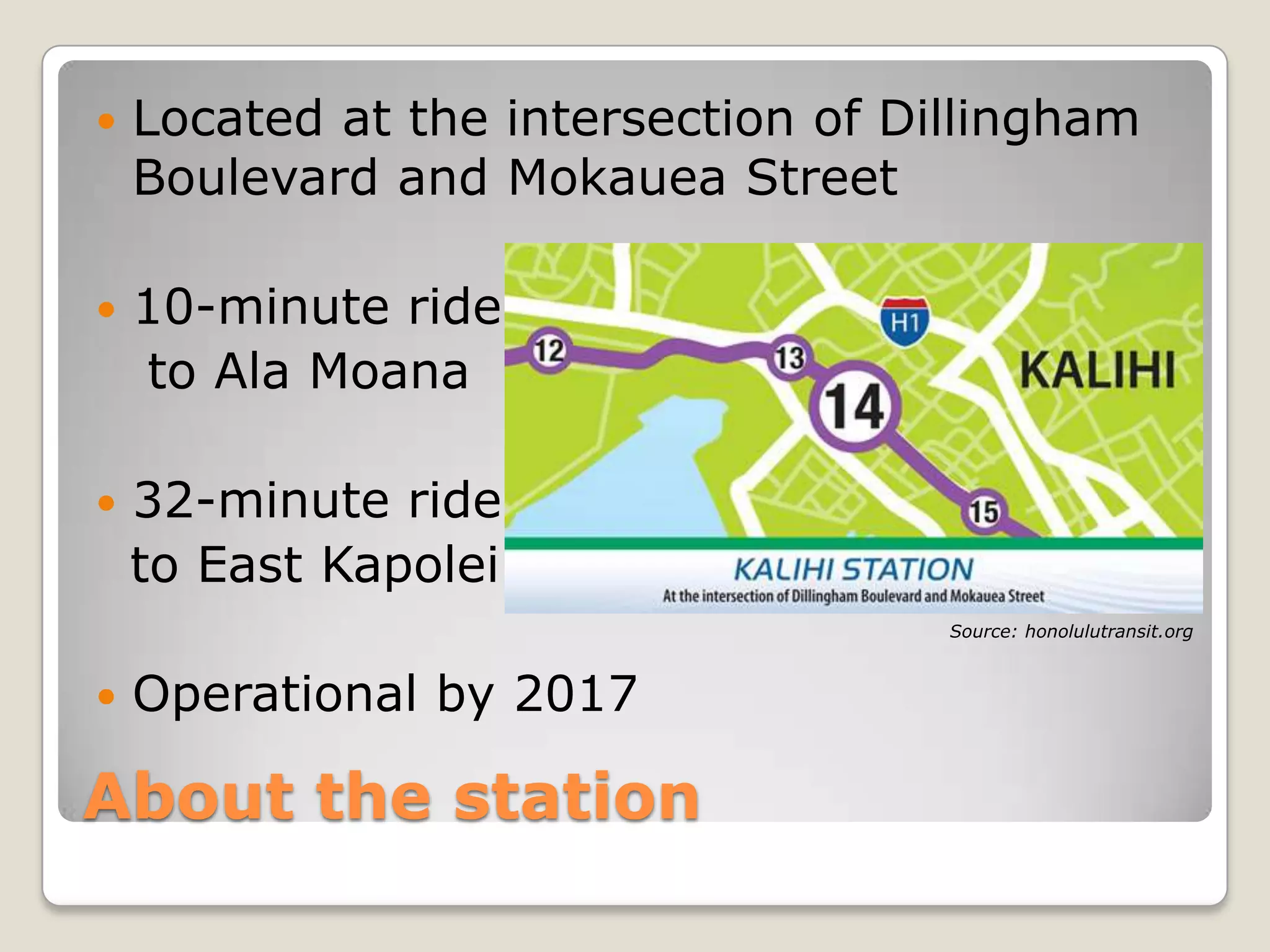 Honolulu Rail Transit - Kalihi Station | PPTX