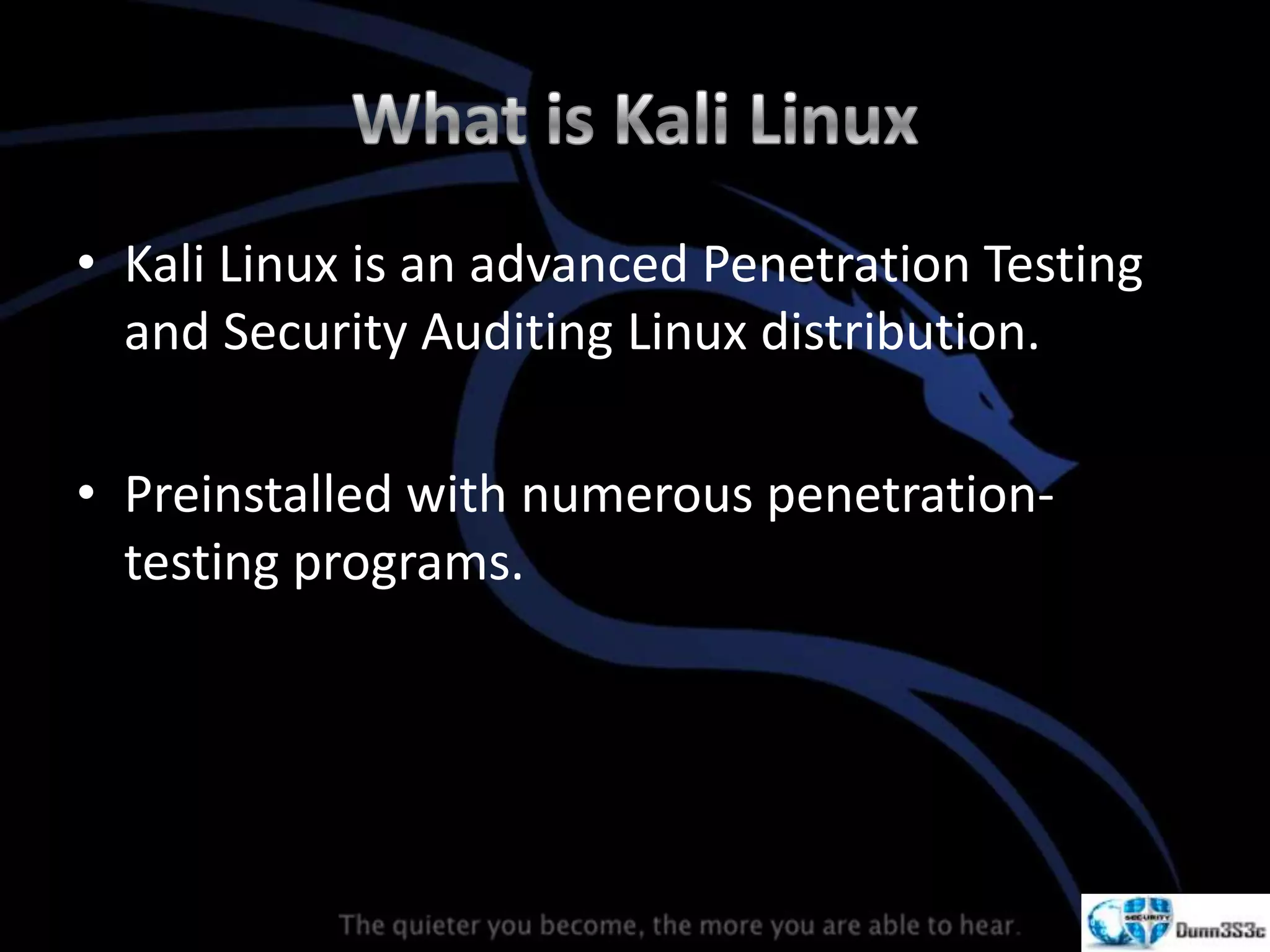 Kali Linux Installation - VMware | PPTX