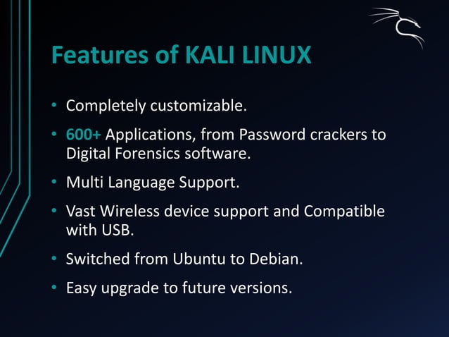 Kali linux | PPTX | Operating Systems | Computer Software and Applications