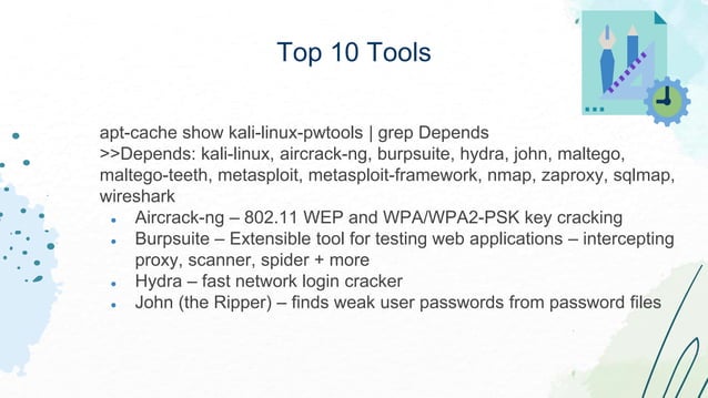Kali Linux Operating System Presentationpptx Operating Systems Computer Software And